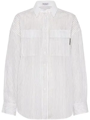 Brunello Cucinelli Striped Cotton-blend Shirt