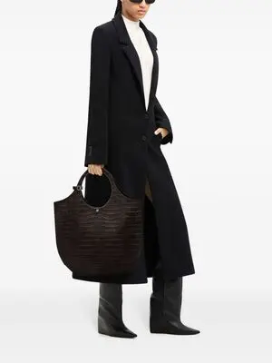COURREGES Large Crocodile-effect Tote Bag - Brown