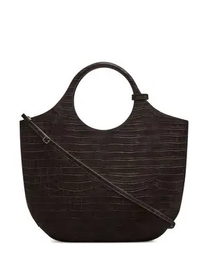 COURREGES Large Crocodile-effect Tote Bag - Brown