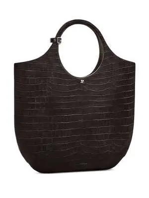 COURREGES Large Crocodile-effect Tote Bag - Brown
