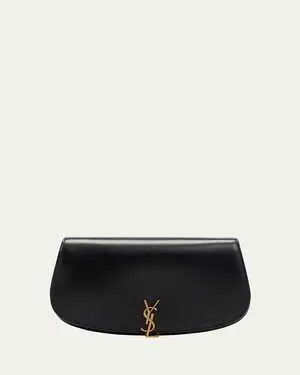 Saint Laurent Voltaire Monogram Wallet On Chain In Grained Leather - Nero