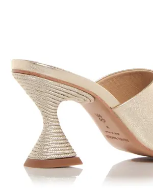 PALOMA BARCELO Metallic Leather Slide Sandals