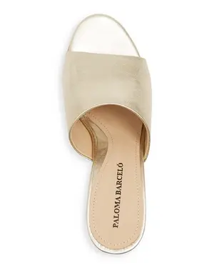 PALOMA BARCELO Metallic Leather Slide Sandals