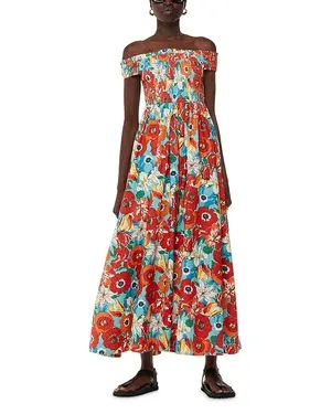 Whistles Blossom Tulips Bardot Dress - Multicolor