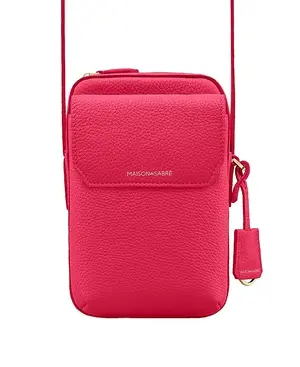 MAISON DE SABRE Leather Zip Phone Pouch - Shibuya Fuchsia