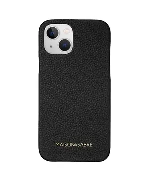 MAISON DE SABRE Leather Phone Case - Black Caviar