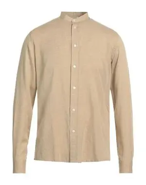Liu Jo Man Shirt Brown Size 15 ½ Lyocell, Linen, Cotton Beige