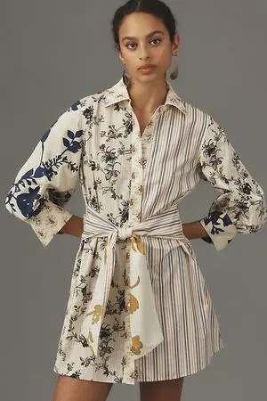 Plenty By Tracy Reese Long-sleeve Tie-front Mi Shirt Dress