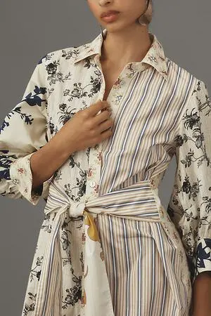 Plenty By Tracy Reese Long-sleeve Tie-front Mi Shirt Dress