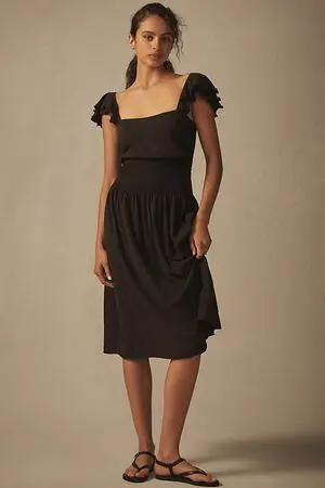 Nation Ltd Brittini Smocked-waist Midi Dress