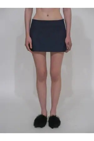 Rosetta Getty Stretch Twill Mini Skirt