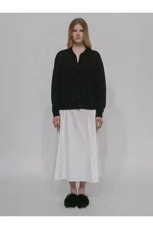 Rosetta Getty Mercerized Wool Cashmere Cardigan - Black