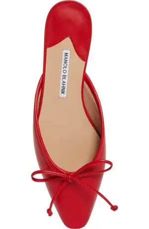 Manolo Blahnik Ballerimu Mule - Red