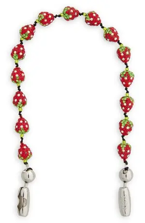 OSSA Crystal Pavé Beaded Wrist Strap For Iphone Case - Strawberry