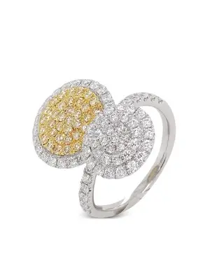 HYT JEWELRY 18kt Yellow Gold And Platinum Diamond Ring - Silver