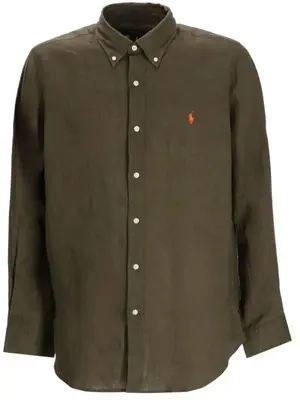 Polo Ralph Lauren Logo-embroidered Linen Shirt - Green