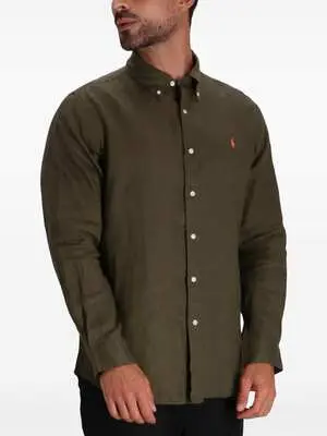 Polo Ralph Lauren Logo-embroidered Linen Shirt - Green