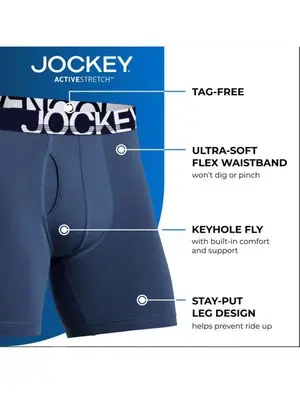 JOCKEY 2-pk Activestretch Boxer Briefs - Navy/grey