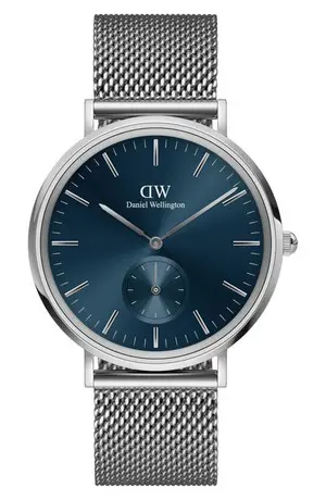 DANIEL WELLINGTON Classic Multi-eye Mesh Strap Watch - Silver