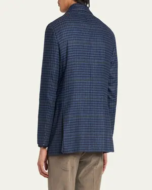 Kiton Cashmere-wool Check Sport Coat