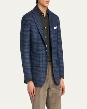 Kiton Cashmere-wool Check Sport Coat