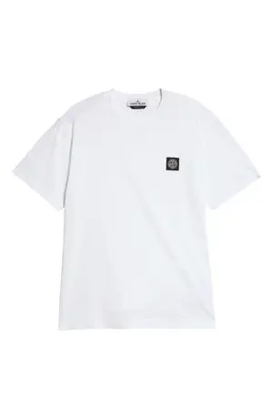 Stone Island Logo Patch Cotton T-shirt - White