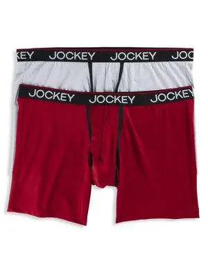 JOCKEY 2-pk Chafe-proof Micro Boxer Briefs - Red/gry Dove