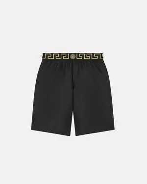 Versace Versace Greca Border Medusa Mid-Length Boardshorts Black