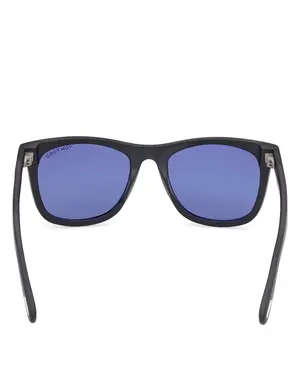 TOM FORD 52mm Square Sunglasses - Black/blue Solid