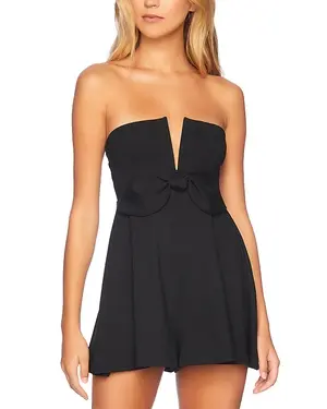 Susana Monaco Susana Monaco V Wire Bow Romper Black