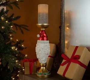 KRINGLE EXPRESS Holiday Pillar Candle Holder With Candle