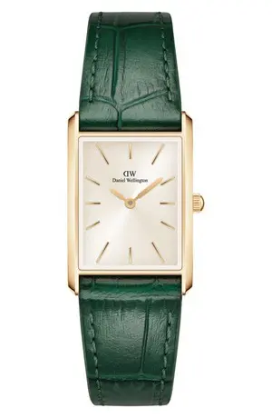 DANIEL WELLINGTON Tank Leather Strap Watch - Gold