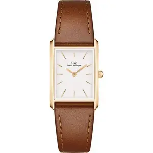 DANIEL WELLINGTON Tank Leather Strap Watch - Gold