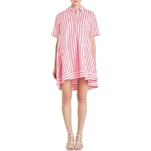 Striped Cotton Collared Dresses