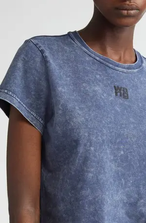 Alexander Wang Puff Logo Shrunken T-shirt - Acid Black Ice