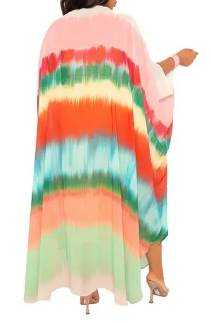 BUXOM COUTURE Ombré Stripe Elastic Cuff Cover-up