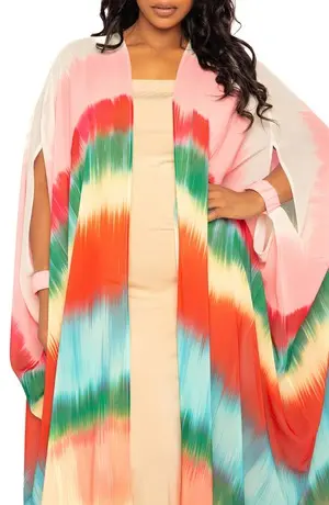 BUXOM COUTURE Ombré Stripe Elastic Cuff Cover-up