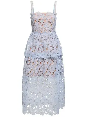 self portrait lilac guipure lace midi dress Designer Clothes, Shoes & Bags for Women