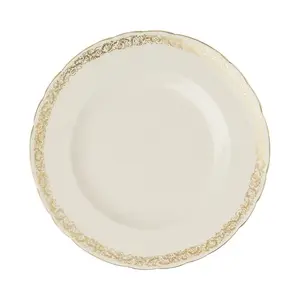 ROYAL CROWN DERBY Gold Aves Narrow Band Dinner Plate - Clear