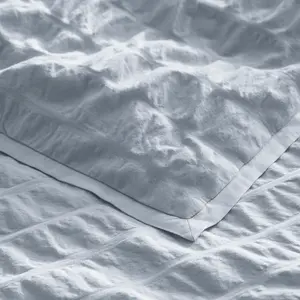 BOLL & BRANCH Relaxed Seersucker Duvet Set, /cal - Hydrangea