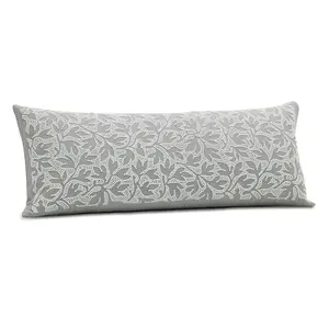 BOLL & BRANCH French Knot Embroidered Lumbar Pillow With Insert, 14 X 34 - Shore