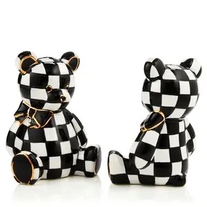 MACKENZIE-CHILDS Courtly Bear Salt & Pepper Set Exclusive