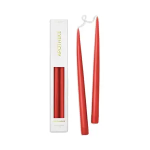 APOTHEKE 13 Taper Candles, Set Of 2 - Red