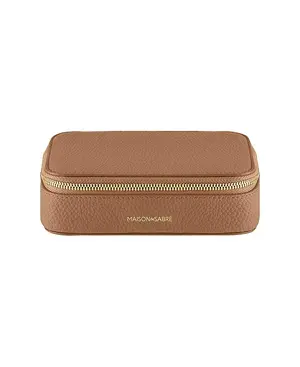 MAISON DE SABRE Leather Jewelry Case - Sandstone Brown
