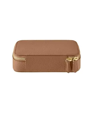 MAISON DE SABRE Leather Jewelry Case - Sandstone Brown