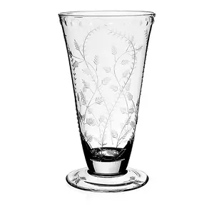 WILLIAM YEOWARD CRYSTAL Fern Footed 12.5 Flower Vase - Clear