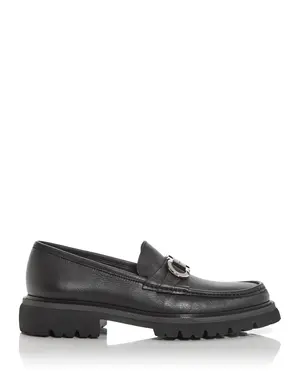 FERRAGAMO Gancini Leather Loafers - Nero