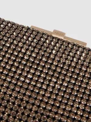 REISS Adaline Embellished Clutch - Gold