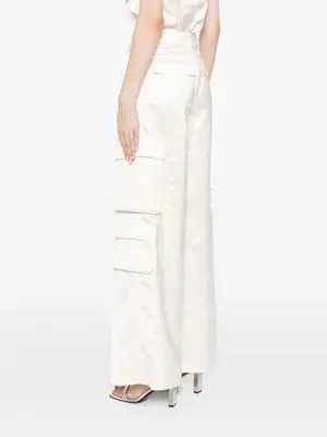 SELF-PORTRAIT High-waisted Straight-leg Cargo Trousers