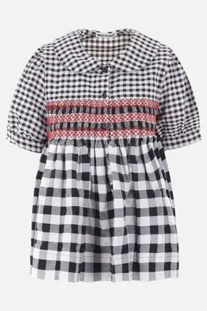 MOLLY GODDARD Molly Goddard Gingham Cotton Poplin Shirt - Black
